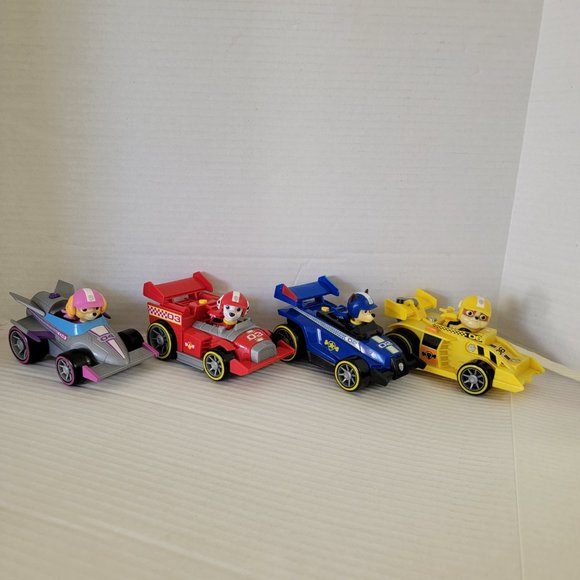 Toys | 4 Pow Patrol Dogs Ready Race Go Deluxe Cars Skye Marshall Chase ...